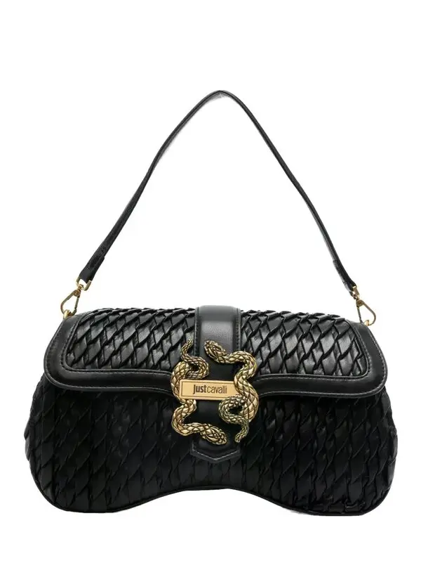 Just Cavalli Snake-detail Shoulder Bag - Black
