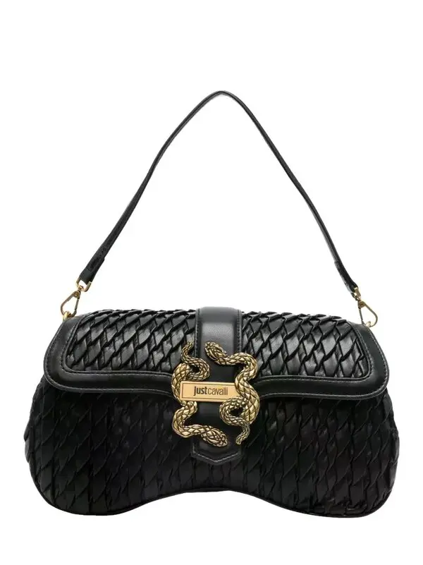 Just Cavalli Snake-detail Shoulder Bag - Black