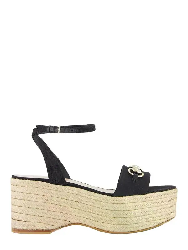 Gucci 75mm Wedge Espadrilles - Black