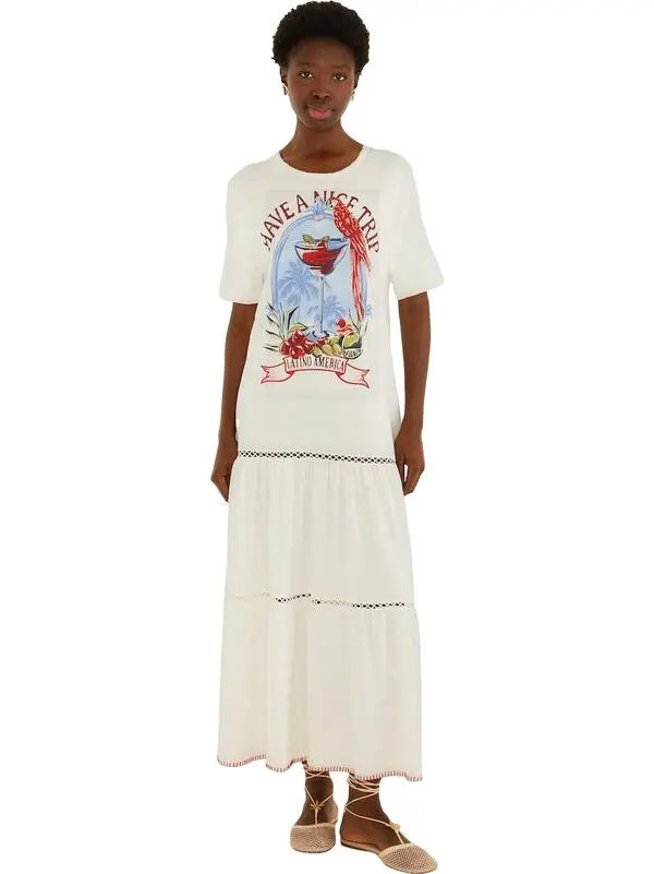 Farm Rio Organic Cotton Maxi Dress - Off-white