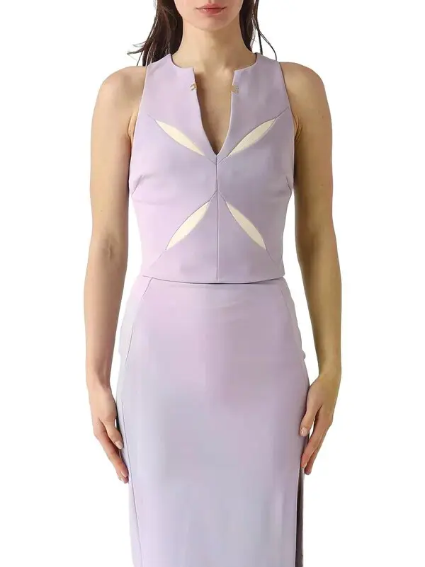 Elisabetta Franchi Cut-out Sleeveless Top - Purple