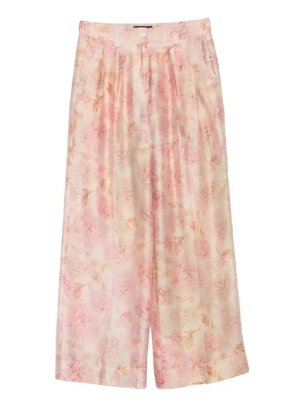 Seventy Floral-print Palazzo Pants - Neutrals