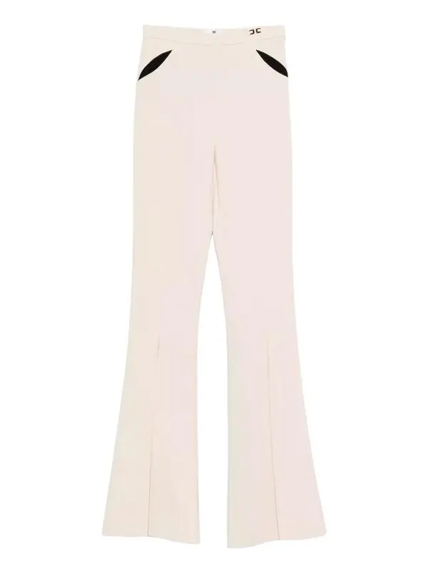 Elisabetta Franchi Logo Detail Flared Trousers - Neutrals