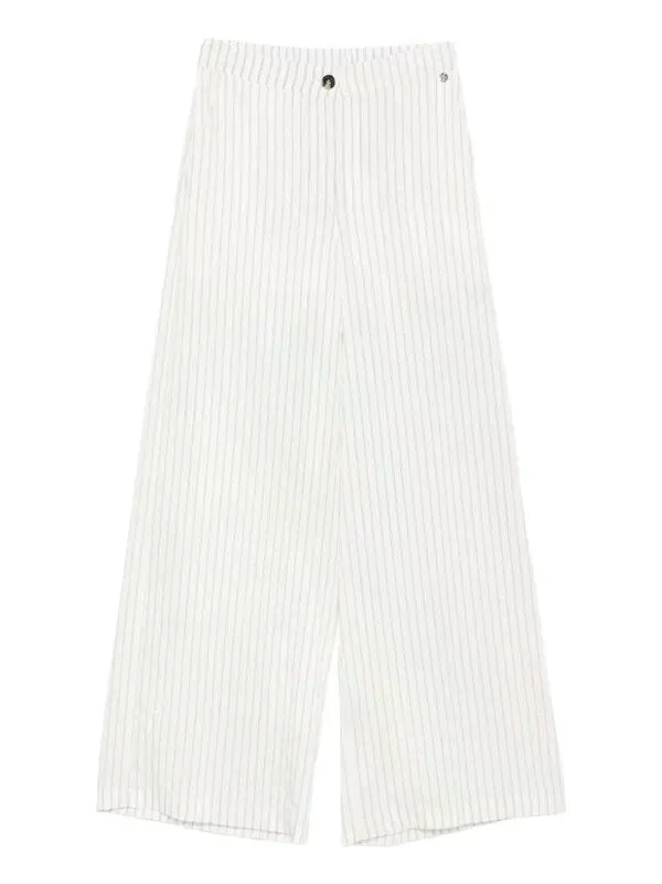 Liu Jo Striped Wide Leg Trousers - White