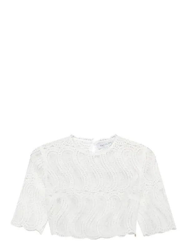 Raquel Diniz Sabi Lace Scalloped Top - White