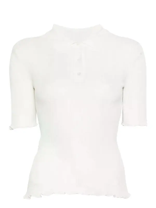 Victoria Beckham Cotton Polo Top - Neutrals