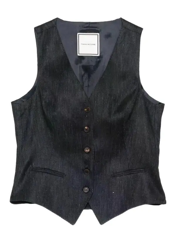 Tagliatore Gracie Button Waistcoat - Blue