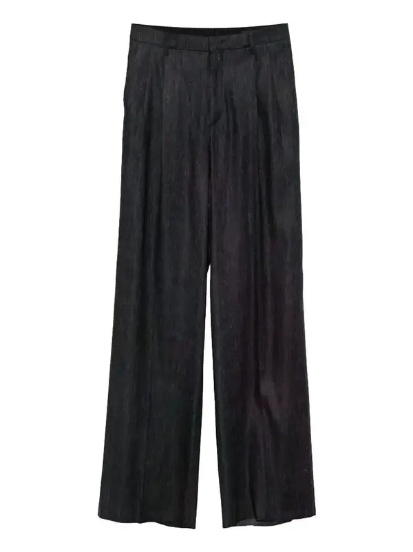 Tagliatore Pleated Wide Leg Trousers - Blue