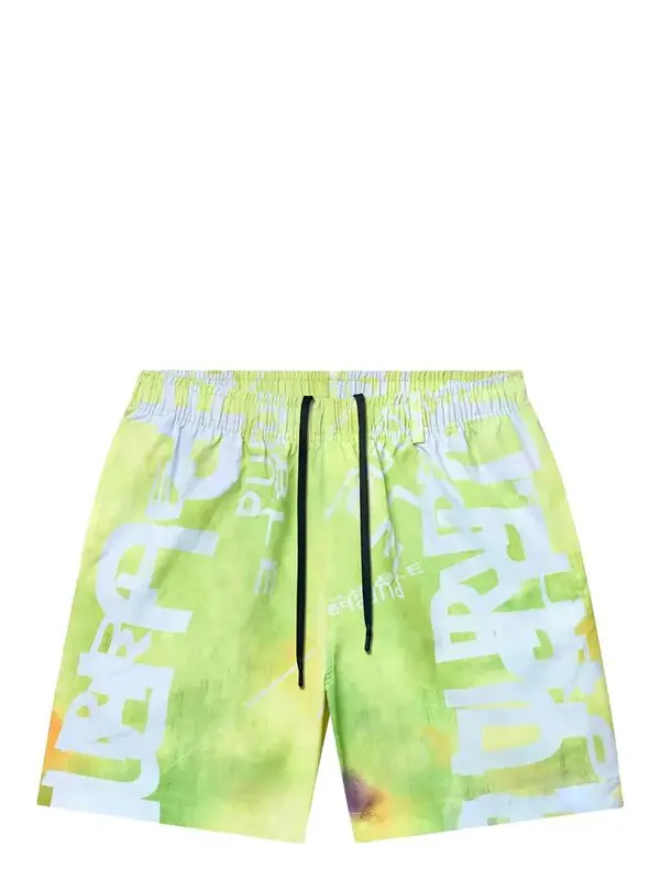 PURPLE BRAND Printed Drawstring Short - Green