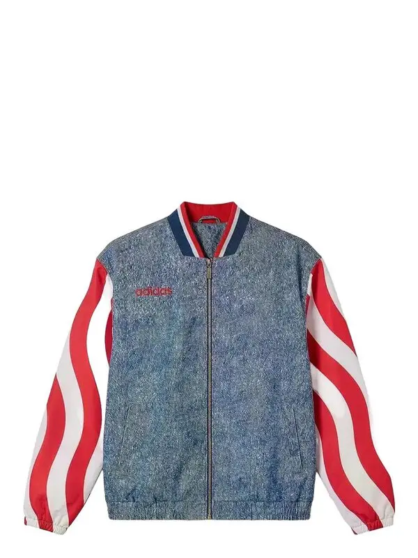 Adidas Graphic Denim Track Jacket - Blue
