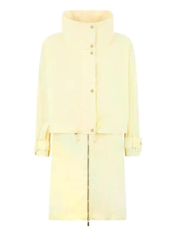 MOORER High-collar Zip-up Coat - Yellow