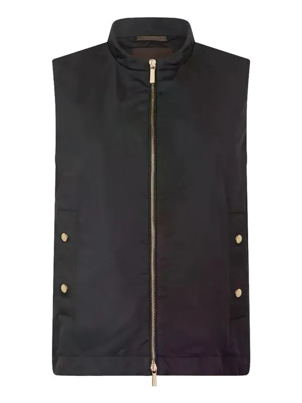 MOORER Zip-up Gilet - Black