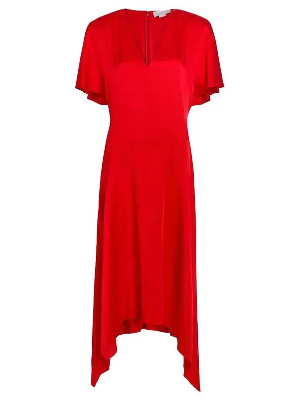 Stella McCartney V-neck Midi Dress - Red