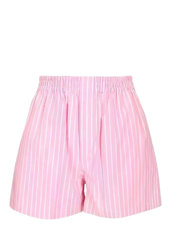 Balenciaga Striped Cotton Shorts - Pink