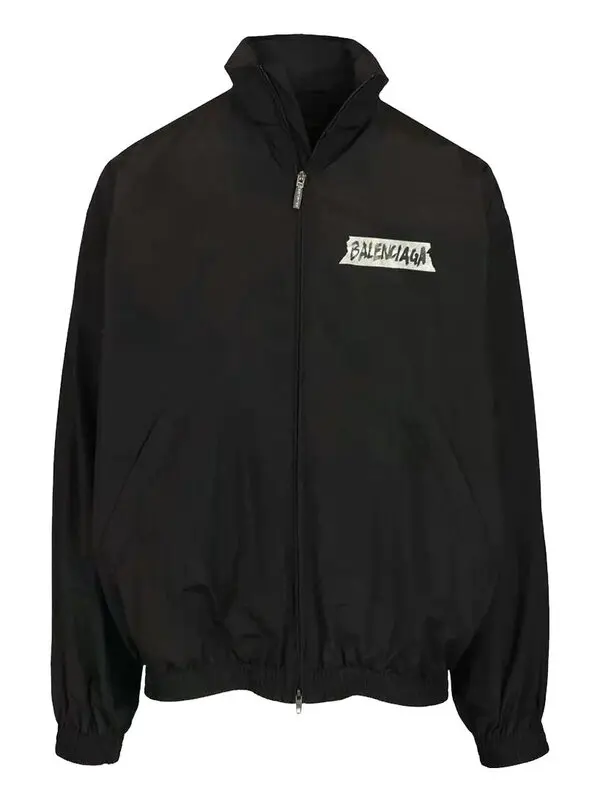 Balenciaga Masking Tape Zip-up Jacket - Black