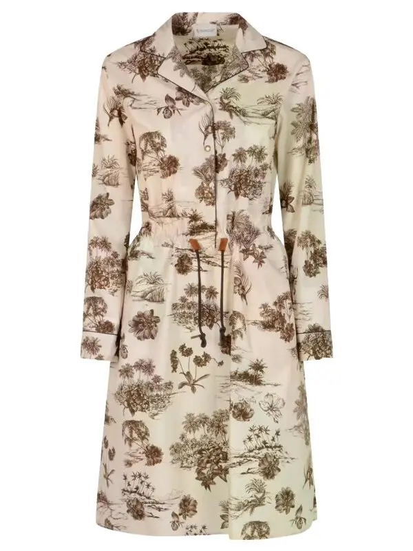 Moncler Floral Midi Dress - Neutrals