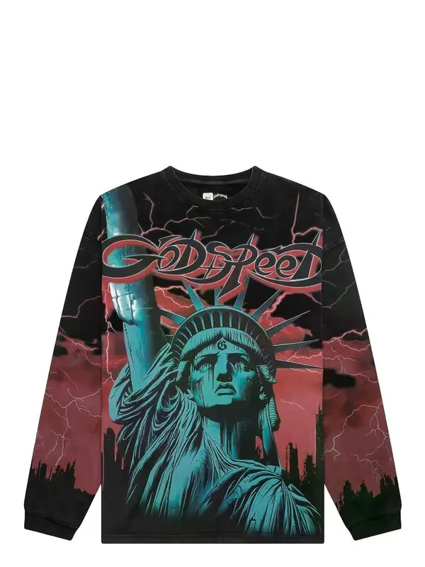 GODSPEED Statue Voltage Long-sleeved T-shirt - Black