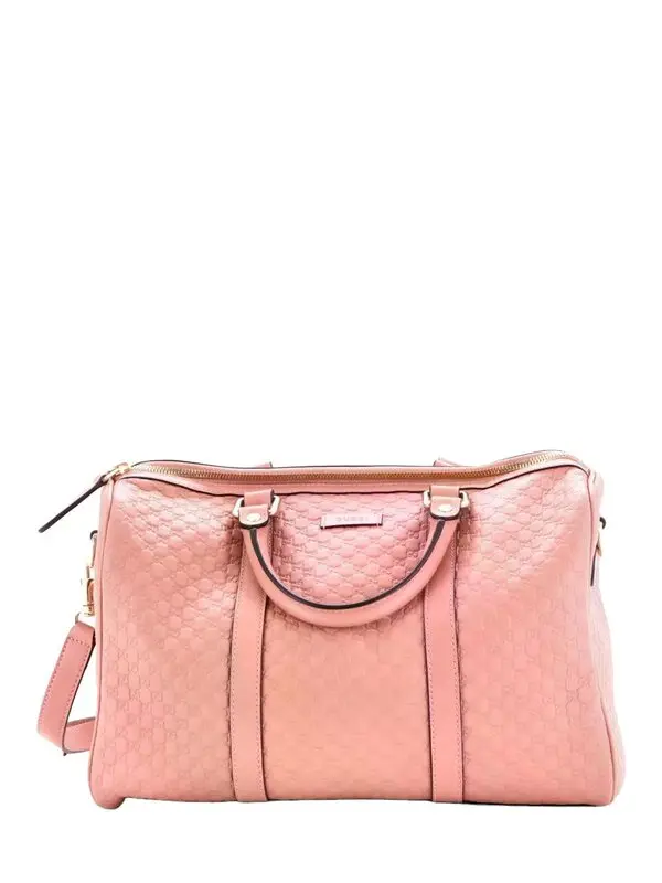 Gucci Joy Boston Bag Microssima Leather Medium Satchel - Pink
