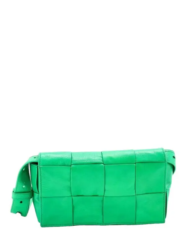 Bottega Veneta Cassette Maxi Intrecciato Leather Belt Bag - Green