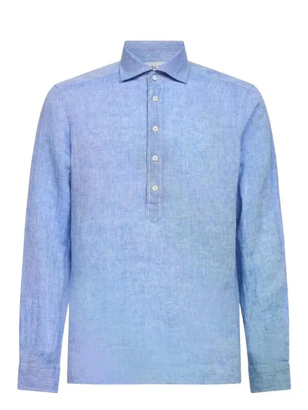 D4.0 Button Light Polo Shirt - Blue