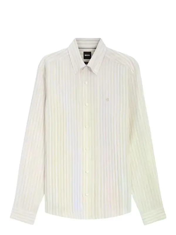 BOSS Striped Button-down Shirt - Neutrals