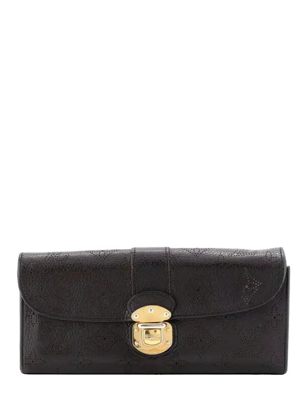 LOUIS VUITTON Amelia Mahina Leather Clutch - Brown