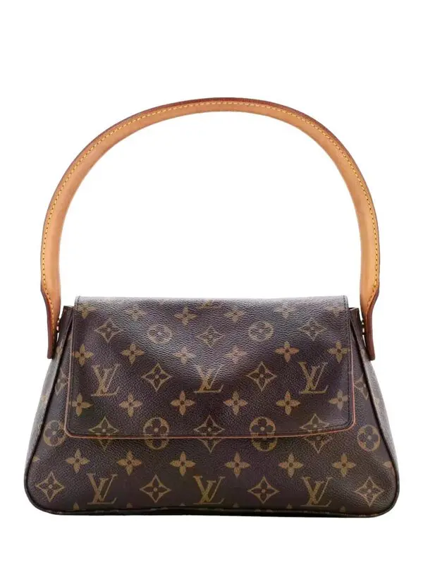 LOUIS VUITTON Looping Handbag Monogram Canvas Mini Satchel - Brown
