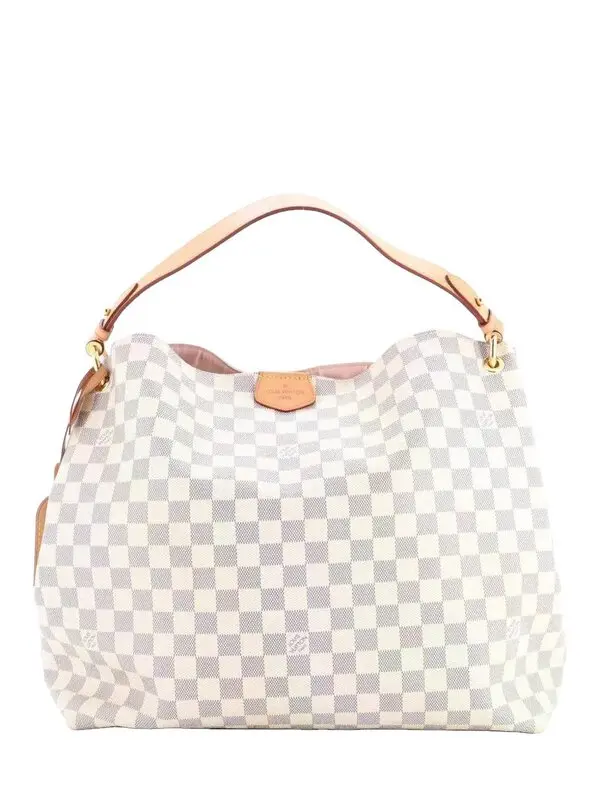 LOUIS VUITTON Graceful Damier Mm Hobo Bag - White