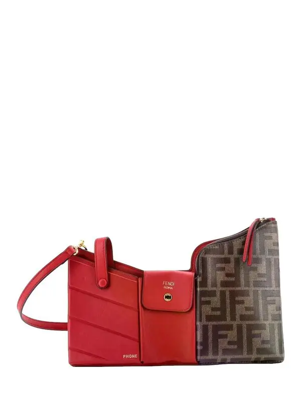 Fendi Bustine 3 Pockets Mini Crossbody Bag - Red