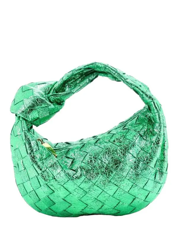 Bottega Veneta Jodie Metallic Intrecciato Nappa Mini Hobo Bag - Green