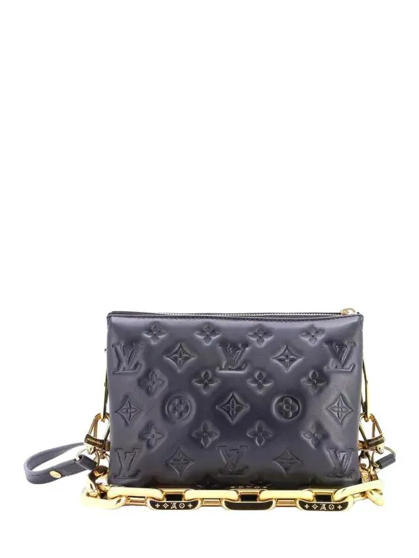 LOUIS VUITTON Coussin Bb Crossbody Bag Monogram Embossed Lambskin - Black