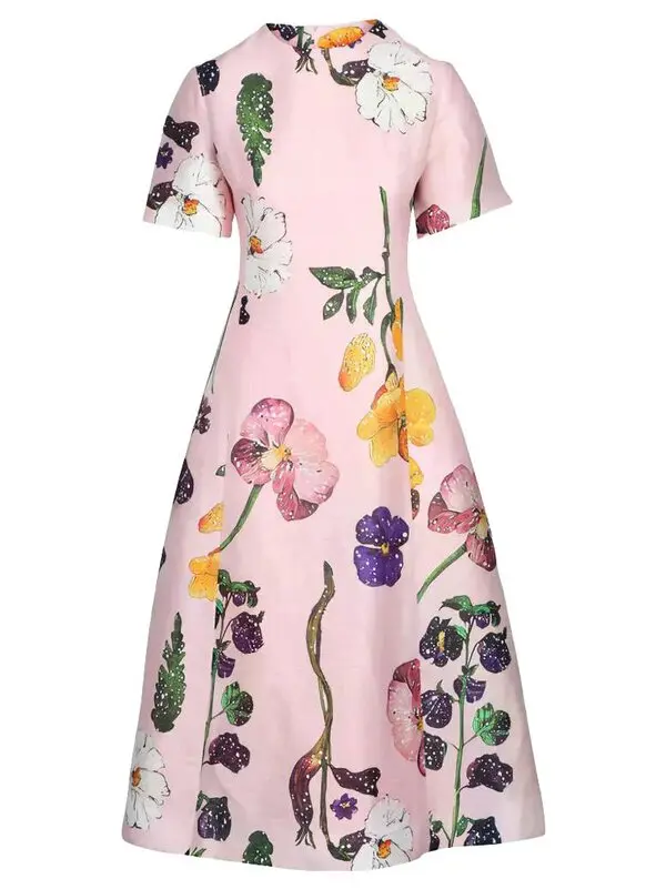 LEO LIN Caroline Floral A-line Dress - Pink