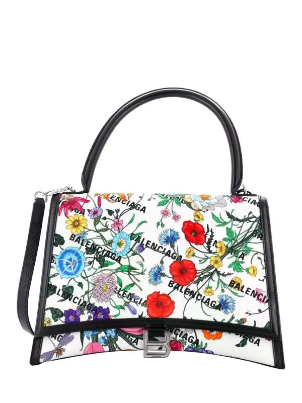 Gucci X Balenciaga The Hacker Project Hourglass Top Handle Bag Flora Canvas Medium - Multicolour