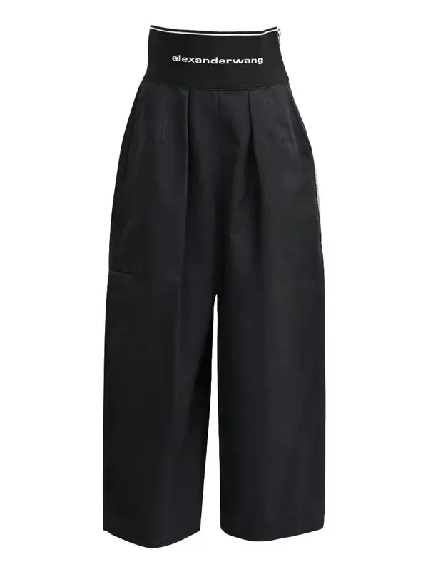 Alexander Wang High-waisted Wide-leg Trousers - Black
