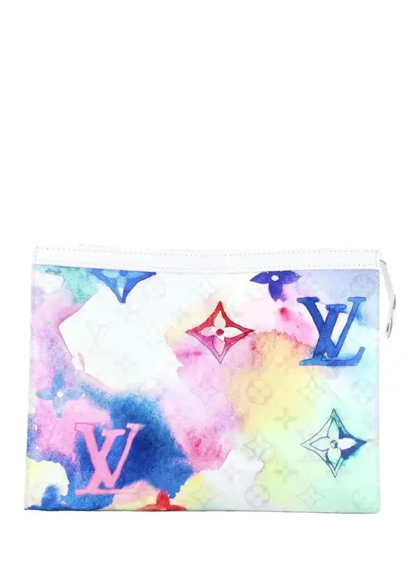 LOUIS VUITTON Pochette Voyage Limited Edition Monogram Watercolor Canvas Mm Clutch - Multicolour