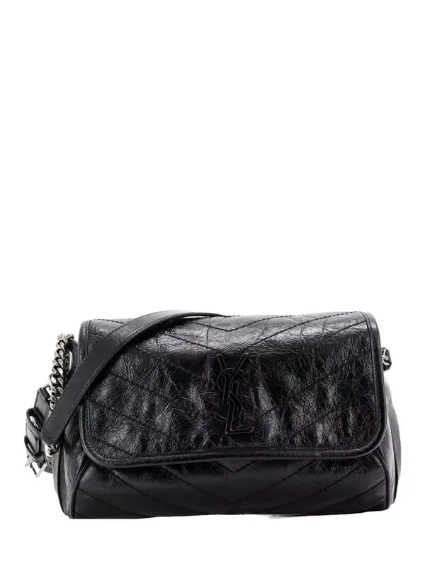 Saint Laurent Niki Body Bag Matelasse Chevron Leather Belt Bag - Black