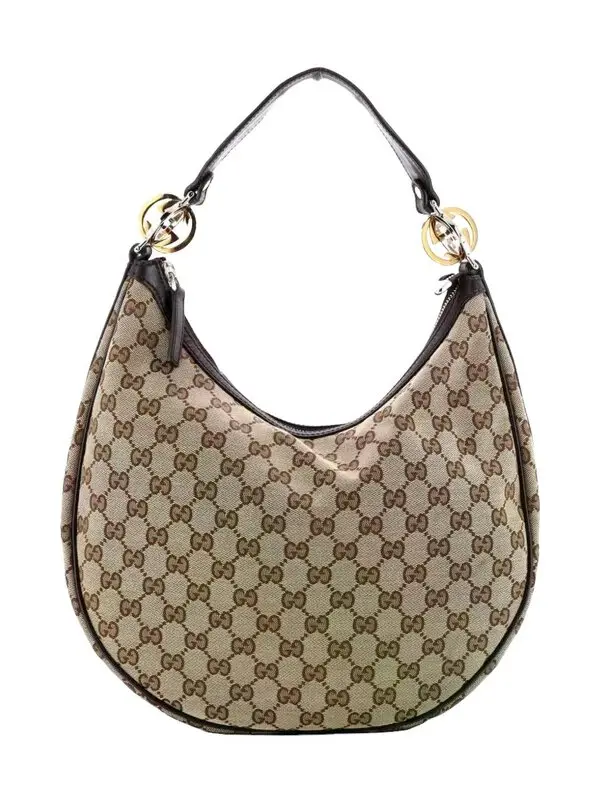 Gucci Gg Canvas Twins Medium Hobo Bag - Brown