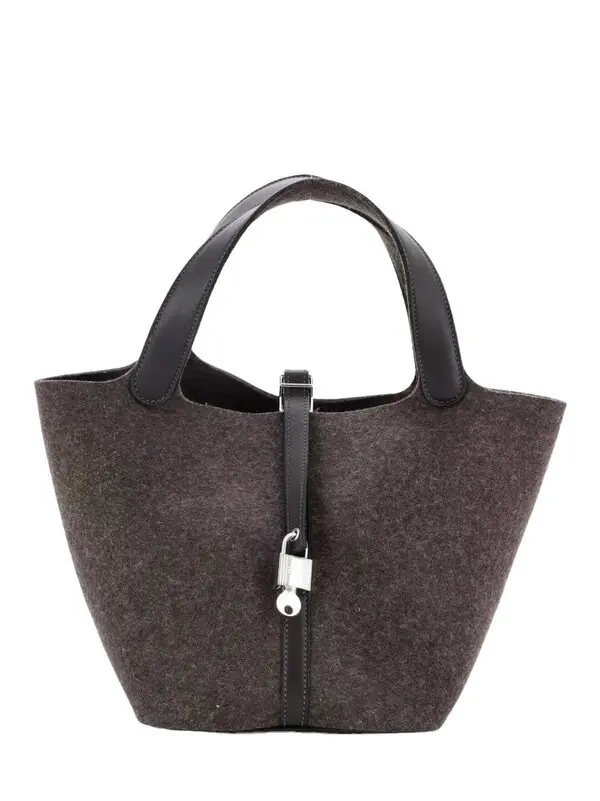 Hermès Picotin Lock Mm Bucket Bag Felt With Leather - Brown