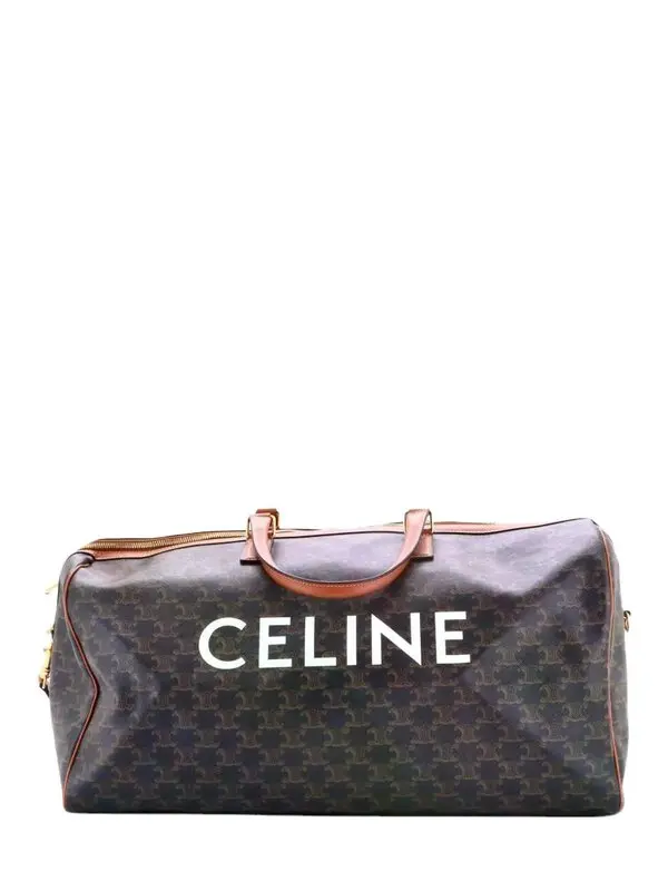 Celine Voyage Duffle Bag Triomphe Coated Canvas Large Travel Bag - Brown