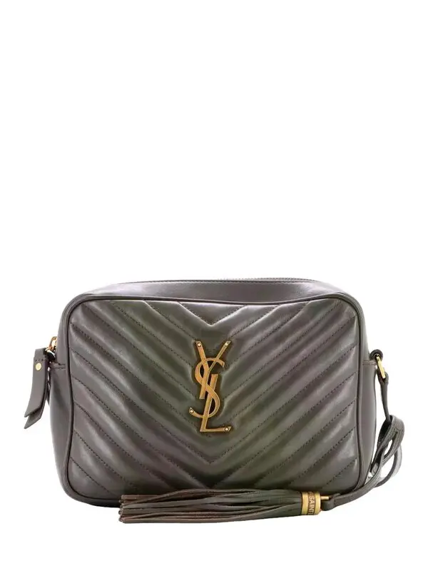 Saint Laurent Lou Camera Bag Matelasse Chevron Leather Small - Grey