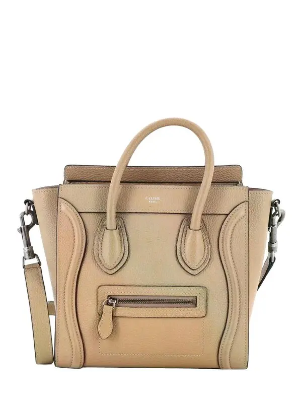 Celine Luggage Bag Grainy Leather Nano Crossbody - Neutrals