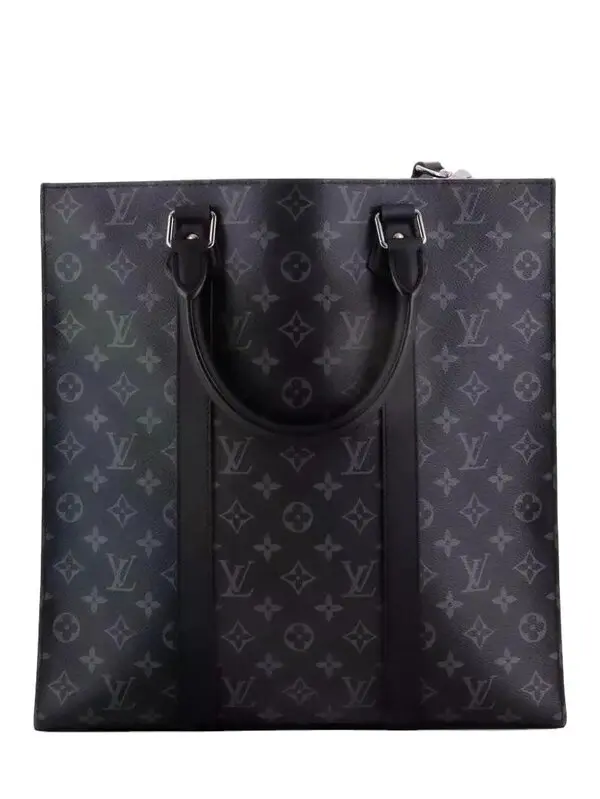 LOUIS VUITTON Sac Plat Monogram Eclipse Canvas Tote Bag - Black