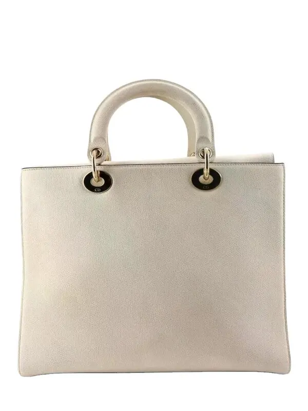 Dior Diorissimo Pebbled Leather Medium Tote - Neutrals
