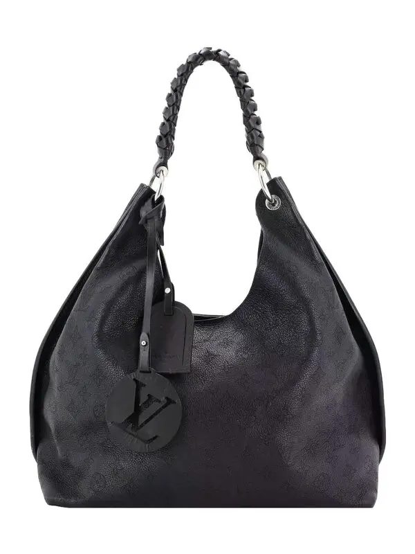 LOUIS VUITTON Carmel Mahina Leather Hobo Bag - Black