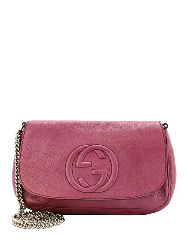 Gucci Soho Chain Leather Medium Crossbody Bag - Pink