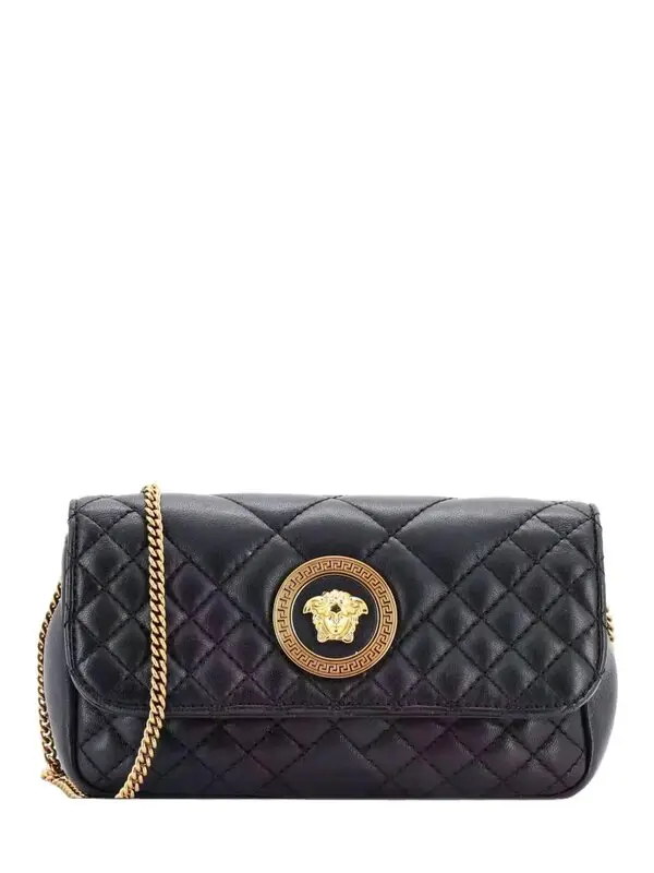 Versace Medusa Icon Chain Flap Mini Crossbody Bag - Black