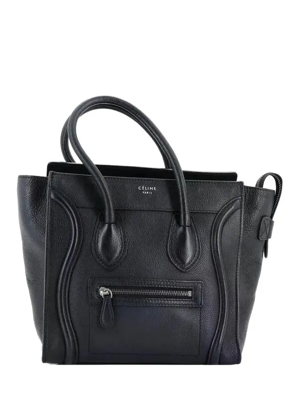 Celine Luggage Grainy Leather Micro Tote - Black