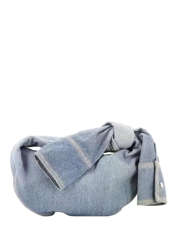 Bottega Veneta Jodie Shirt Effect Denim Mini Hobo Bag - Blue