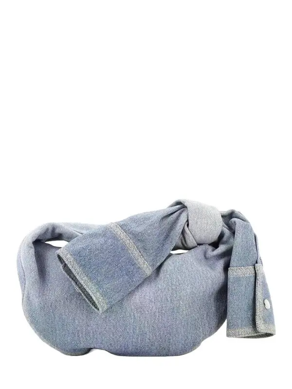 Bottega Veneta Jodie Shirt Effect Denim Mini Hobo Bag - Blue