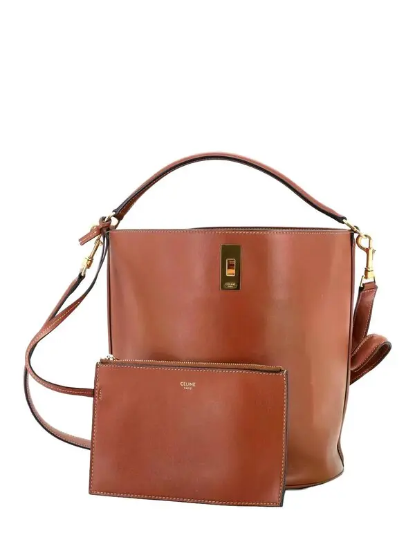 Celine 16 Leather Bucket Bag - Brown